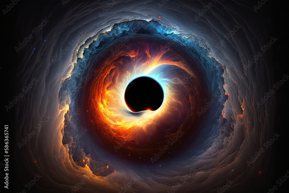 luminous universe and colorful nebula make a big vortex created with ...