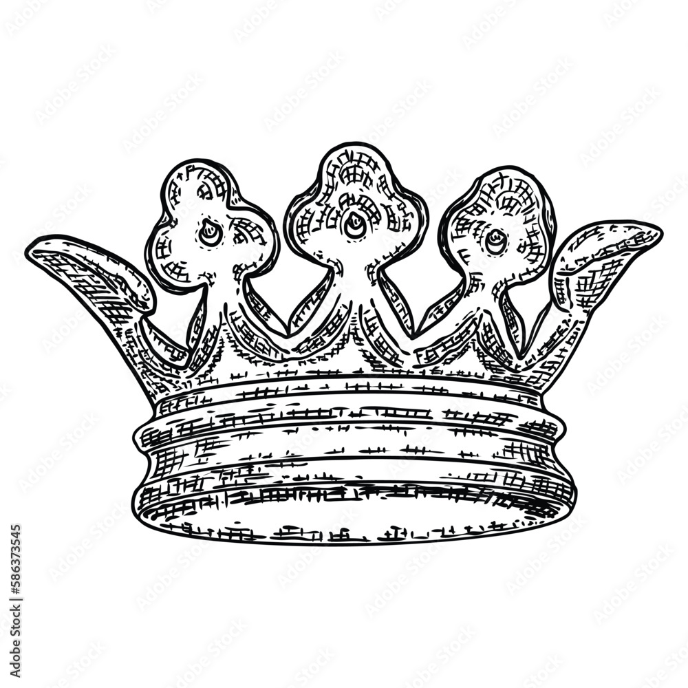 Crown headdress for king and queen. Royal noble aristocrat monarchy ...