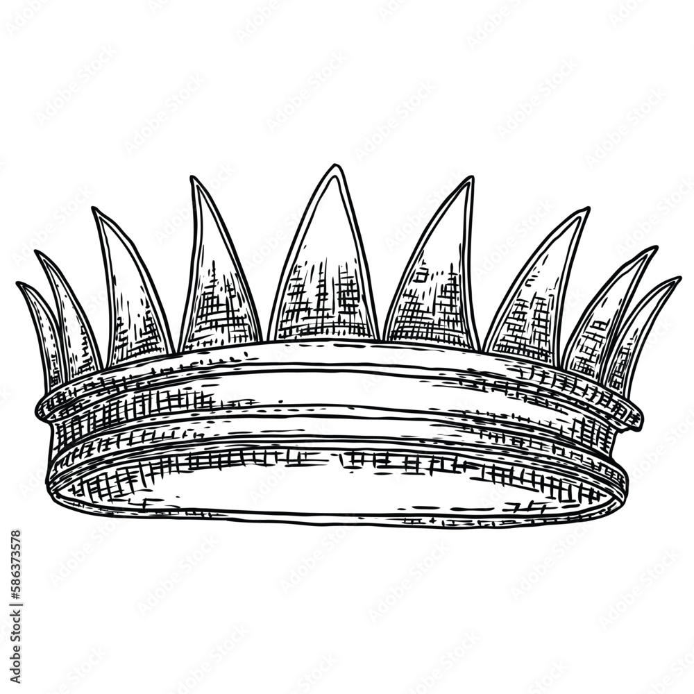 Crown headdress for king and queen. Royal noble aristocrat monarchy ...
