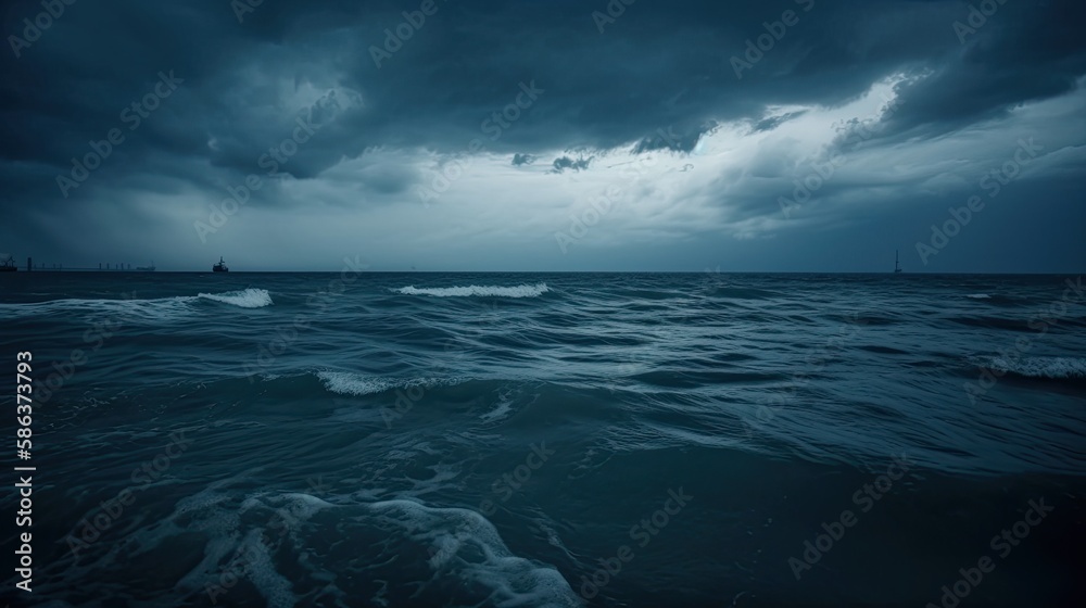 Horror Black Blue Sky Sea Haunted Cloud Scary Ocean Depression