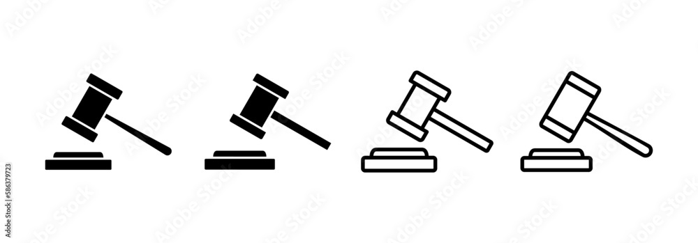 Gavel icon vector for web and mobile app. judge gavel sign and symbol ...