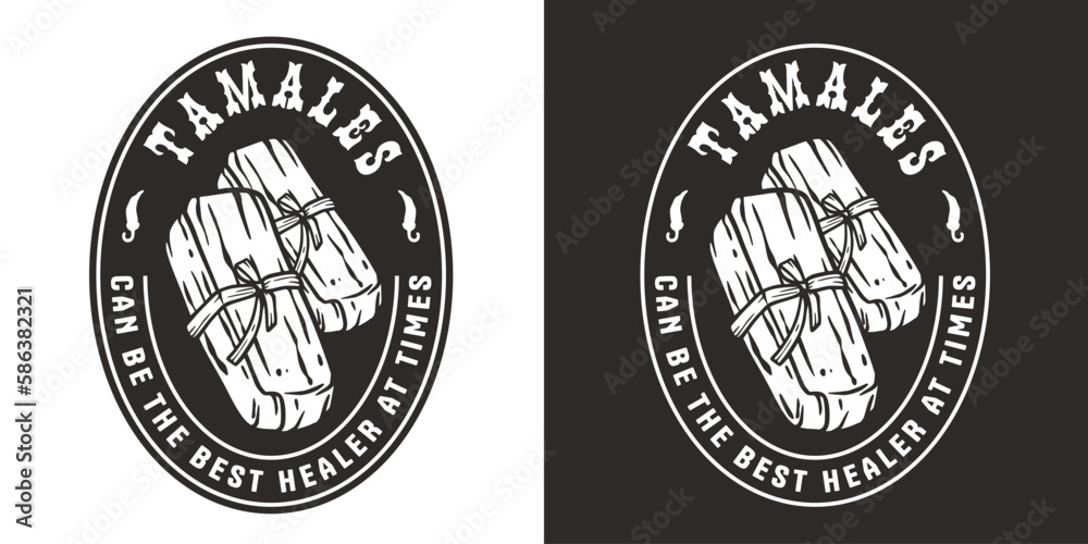 Tamale vector with corn leaves for logo or emblem. Traditional latin ...