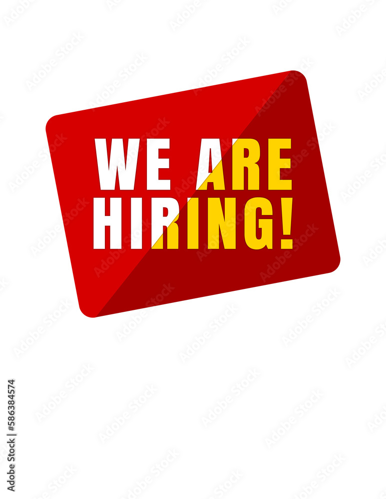 Red, White & Yellow Bold We Are Hiring Sign Job Hiring Sign Transparent ...