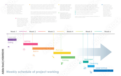 FotoMural timeline weekly schedule roadmap project diagram Infographic ...