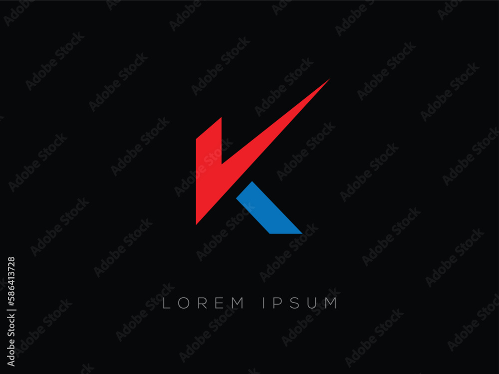K icon And Check mark logo Stock Vector | Adobe Stock