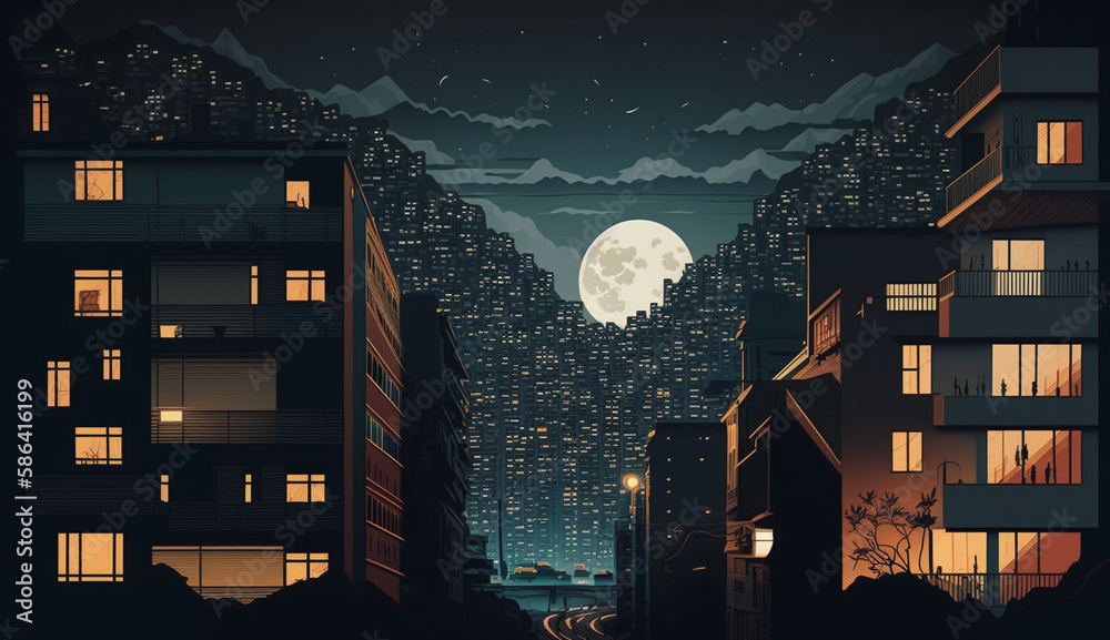 Night Time City Scene