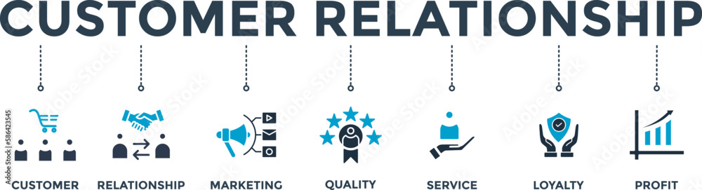 Customer relationship banner web icon vector illustration concept with ...