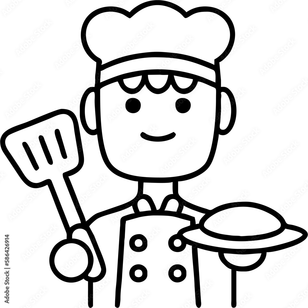 Vetor de Chef dan restoran desain logo, topi koki logo, Templat ...