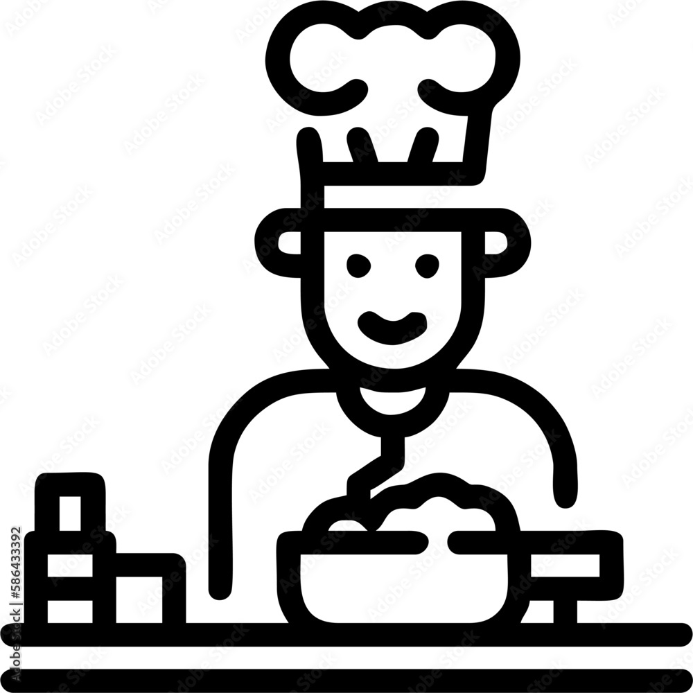 Vetor de Chef dan restoran desain logo, topi koki logo, Templat ...
