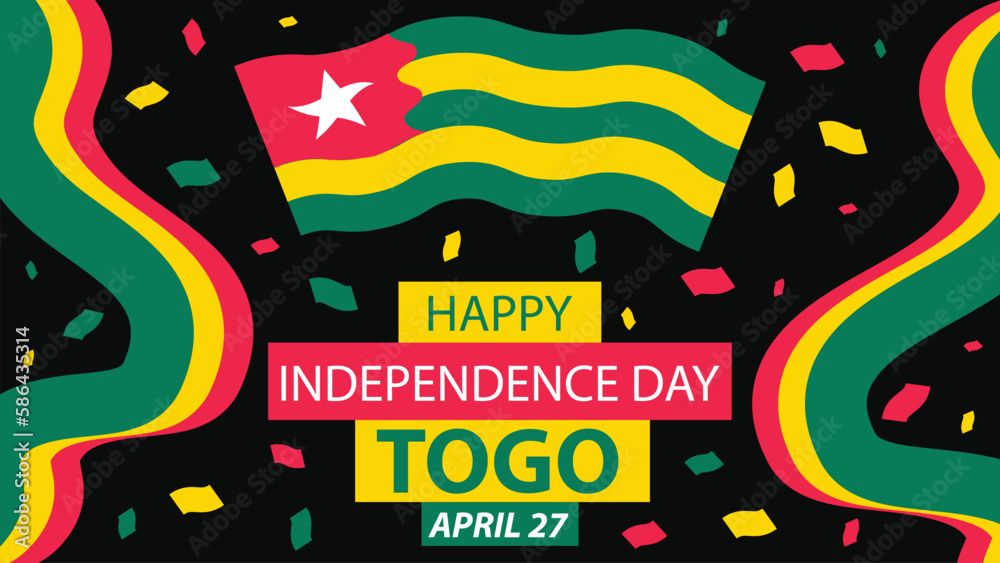 Happy independence day Togo vector banner design with Togo flag colors ...