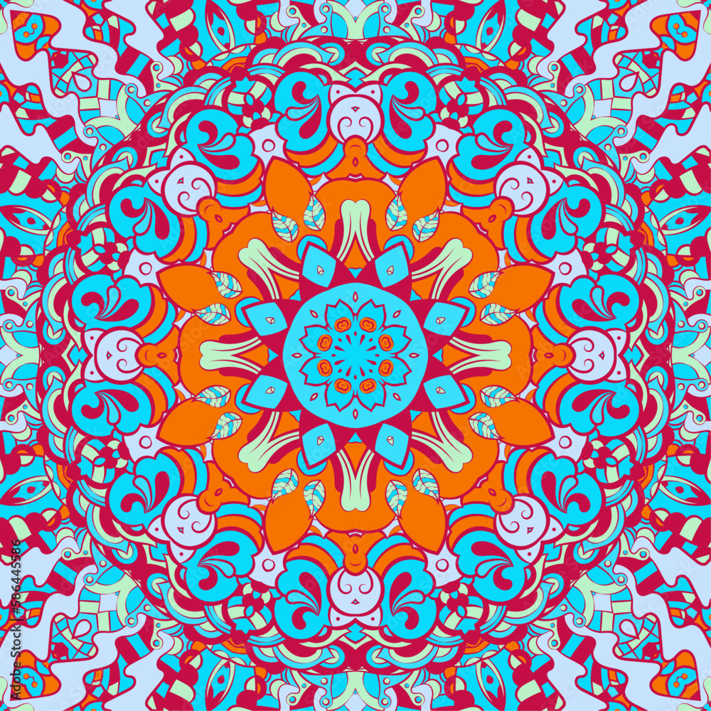 Seamless tile texture. Tracery mehndi design image. Ethnic doodle art ...