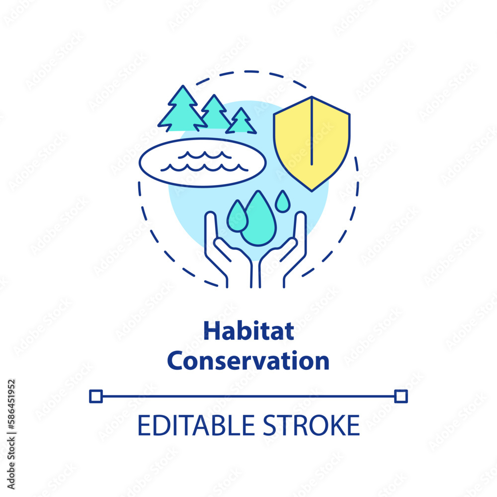 Habitat conservation concept icon. Preserve freshwater wildlife. Water ...
