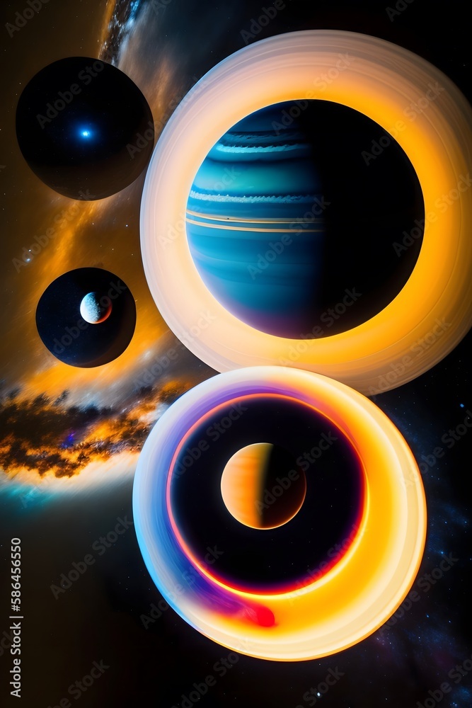 Graphic representation of A Cinematic Solar System Model. Generative AI ...