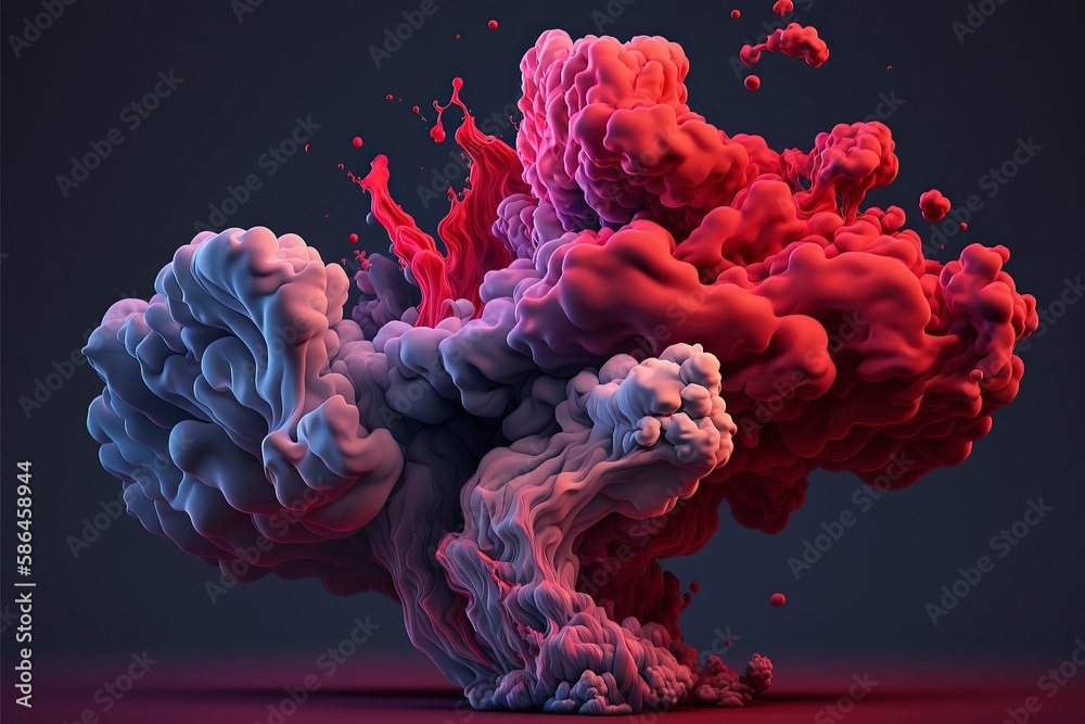 Vibrant 3D painting: Surrealistic, flowing textures meet colorful ...