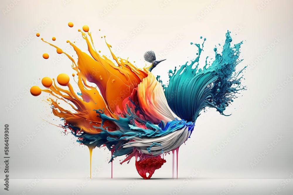 Vibrant 3D painting: Surrealistic, flowing textures meet colorful ...