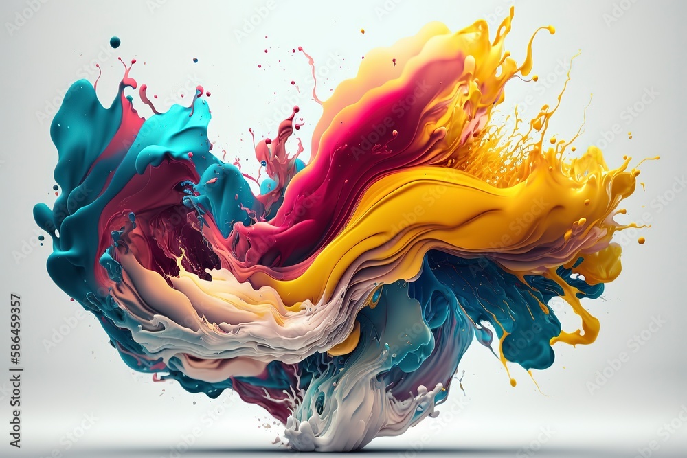 Vibrant 3D painting: Surrealistic, flowing textures meet colorful ...