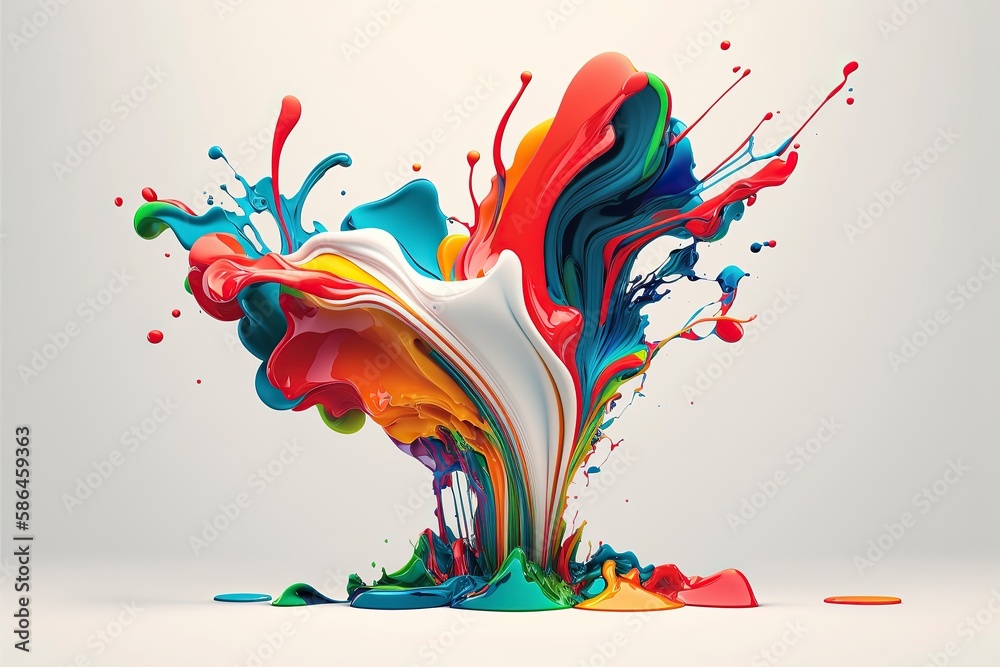 Vibrant 3D painting: Surrealistic, flowing textures meet colorful ...