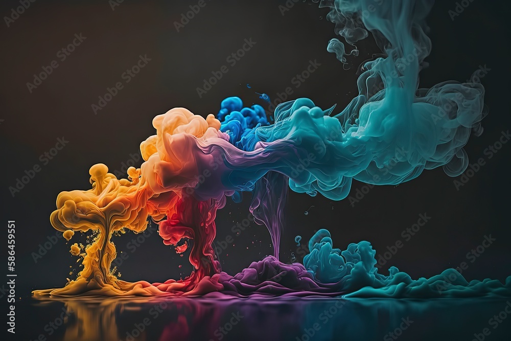 Vibrant 3D painting: Surrealistic, flowing textures meet colorful ...