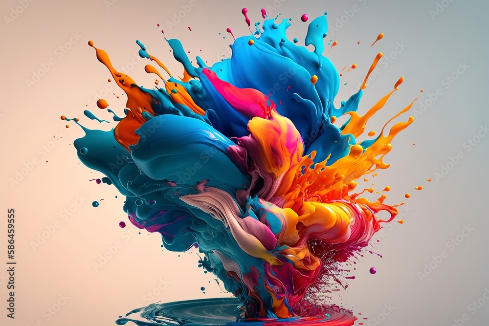 Vibrant 3D painting: Surrealistic, flowing textures meet colorful ...