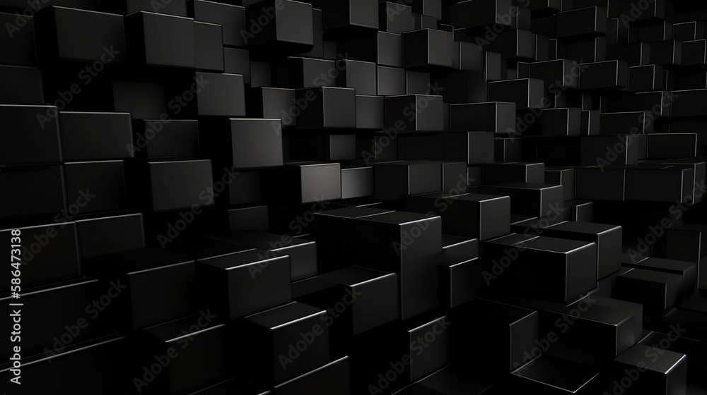 Abstract black squares background. Shiny grunge surface, dark mosaic ...