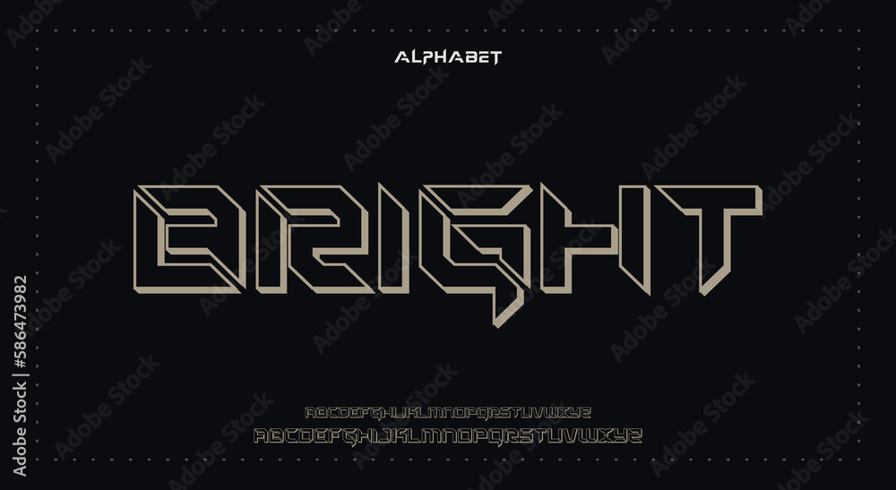 Title Bright Abstract Fashion Best font alphabet. Minimal modern urban ...