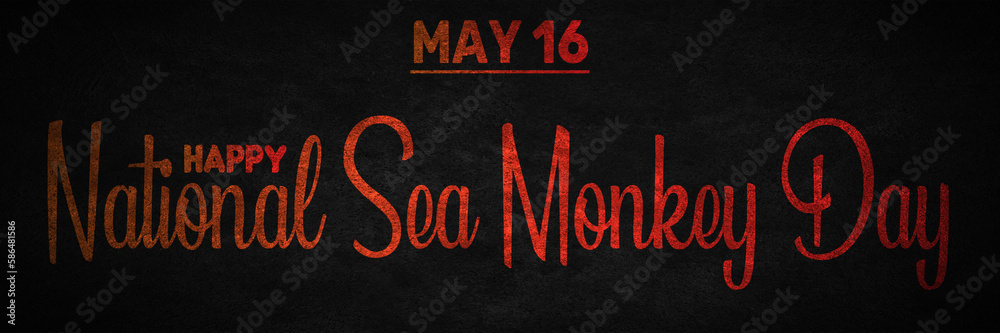 Happy National Sea Monkey Day, May 16. Calendar of May Text Effect ...