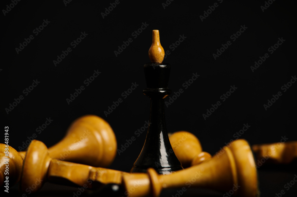 Destruction of chess figures series. Kings facing each other. Symbolic ...