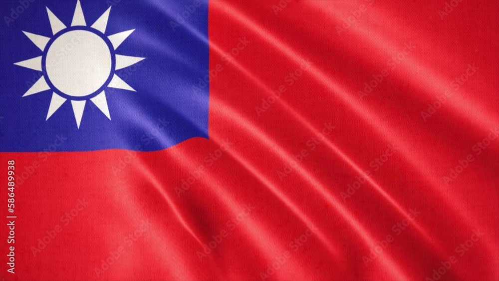 Realistic waving flag of Taiwan Animation. 4K Stock Video | Adobe Stock