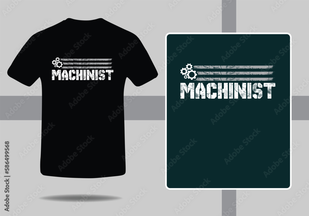 Machinist T shirt design with Mechanical tools graphics recourses Stock ...