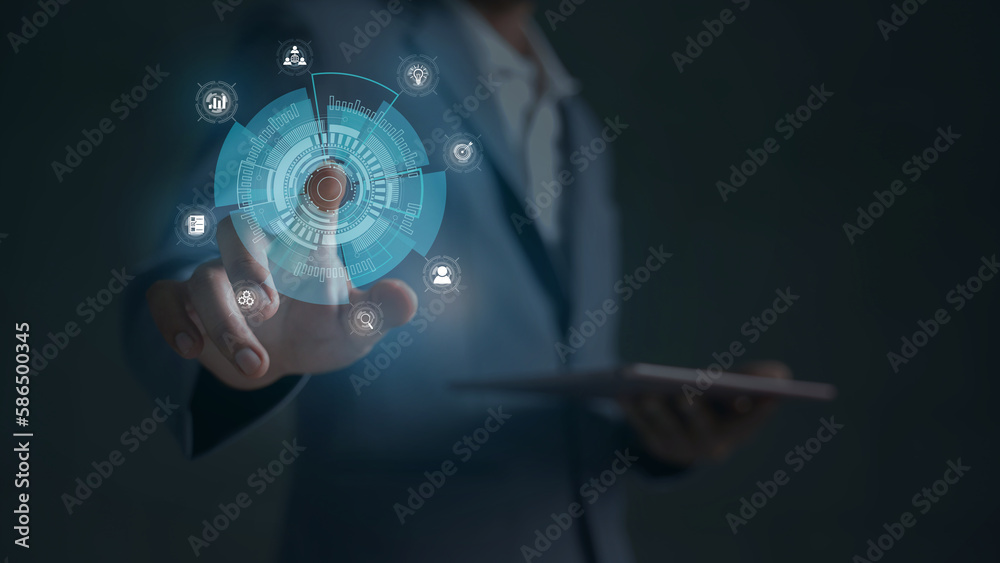 User interface networking UX UI futuristic graphic icon design with ...