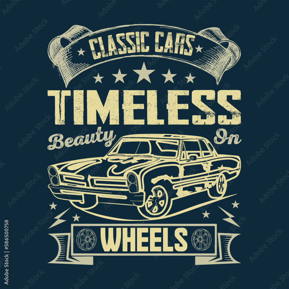 T-shirt vector graphics. vintage race car for printing. vector old ...