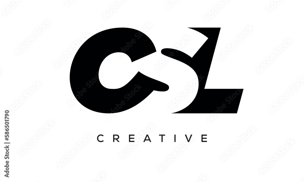 CSL letters negative space logo design. creative typography monogram ...
