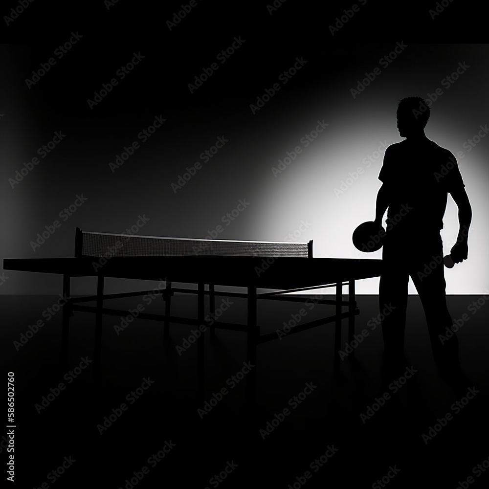 ping pong, ping, pong, silhouette, vector, people, couple, table ...