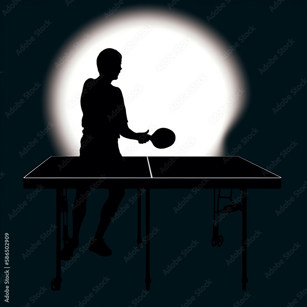 ping pong, ping, pong, silhouette, vector, people, couple, table ...