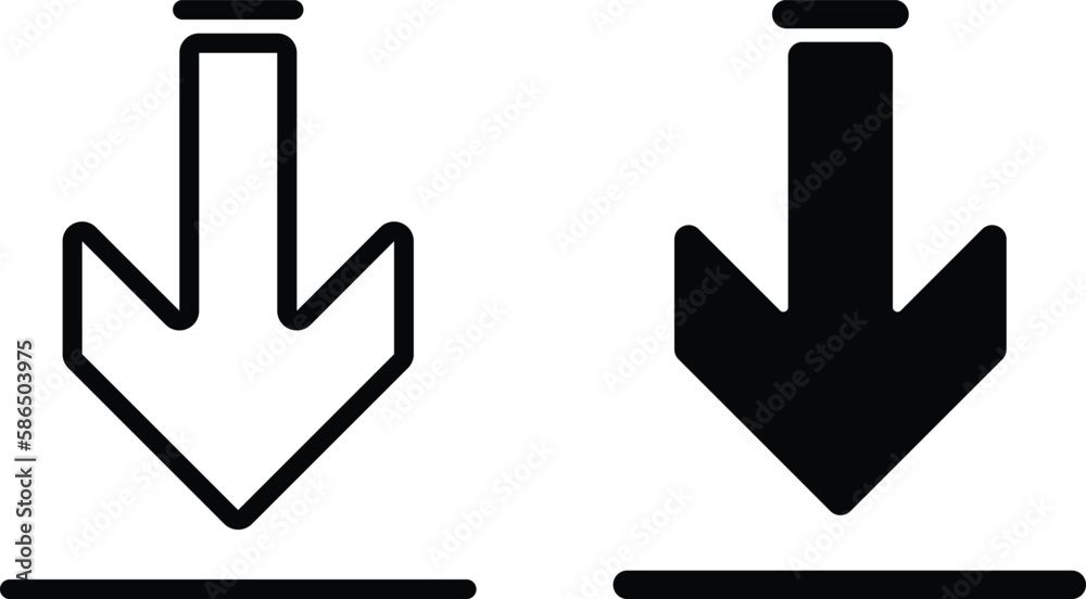 Download icon sheet, simple trendy flat style line and solid Isolated ...