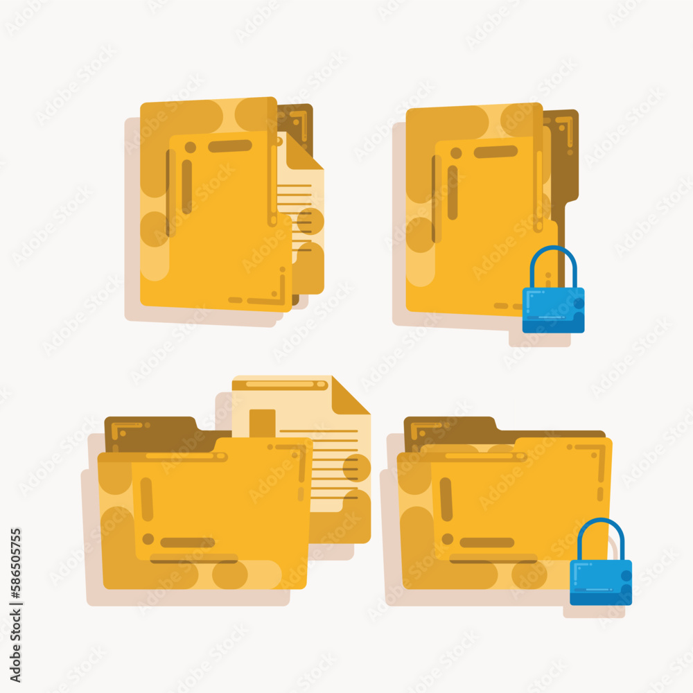 Collection of two cartoon style computer folder icons Stock Vector ...