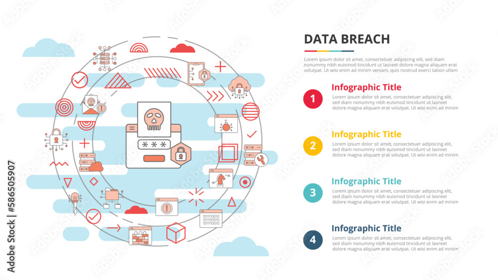 data breach technology concept for infographic template banner with ...