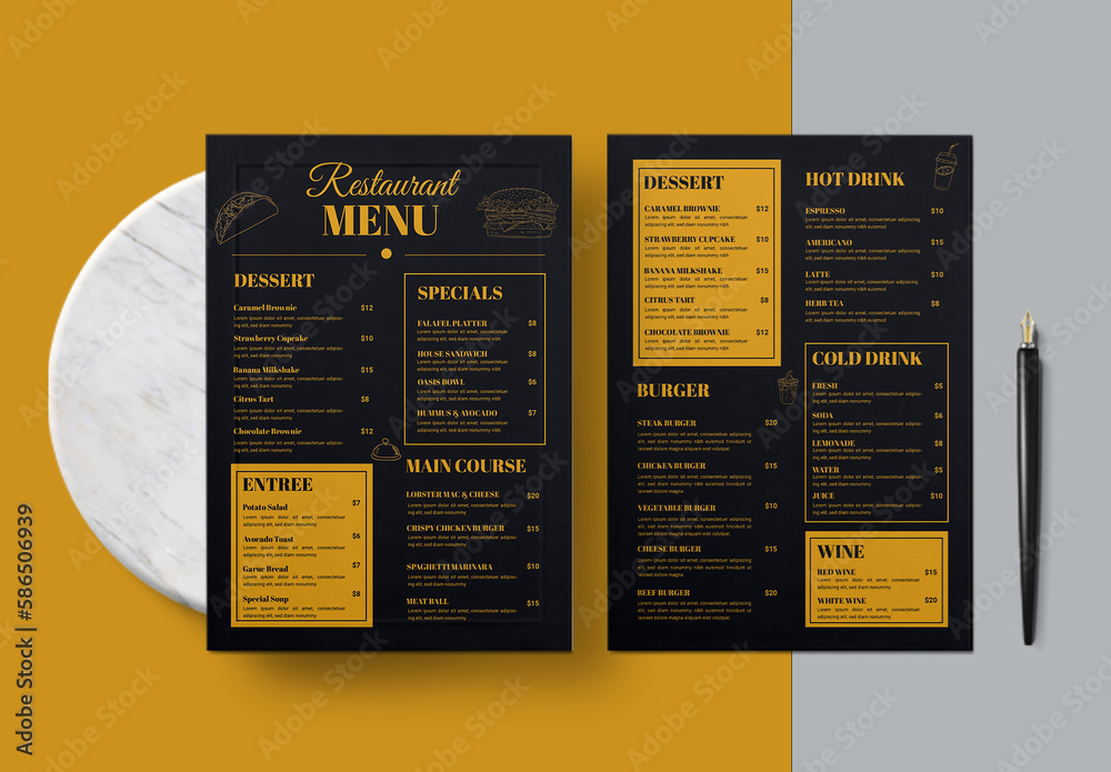 Food Menu Design Template Stock Template | Adobe Stock