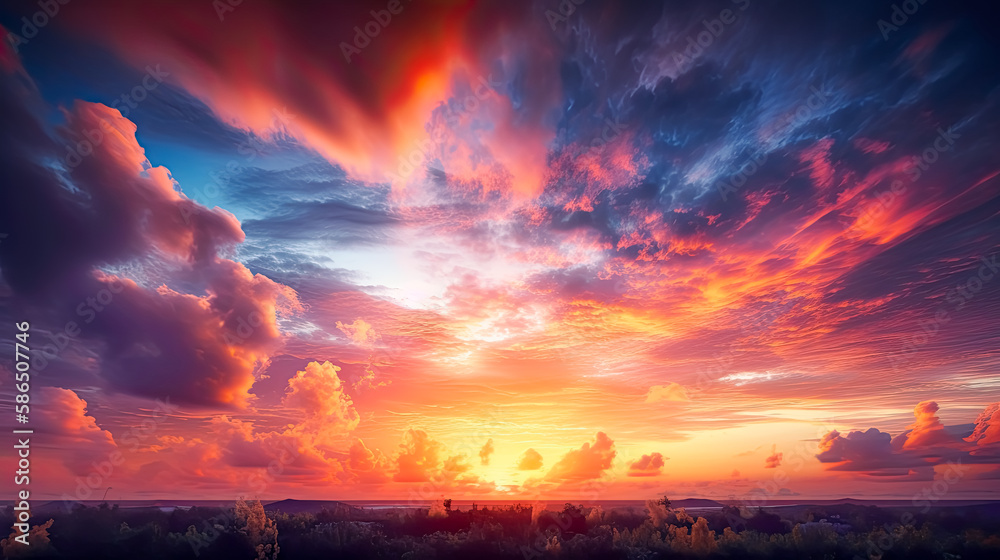 Beautiful sunset sky. Nature sky backgrounds. - Generative Ai ...