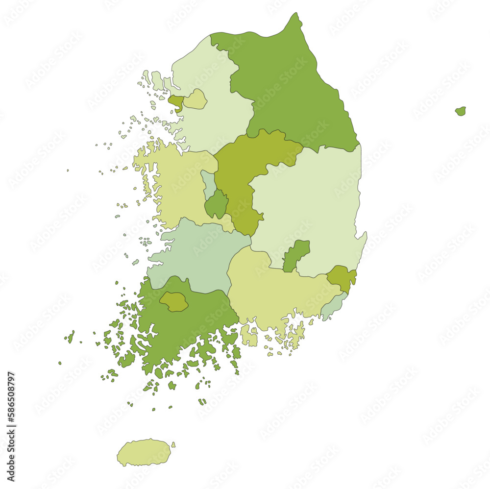 Highly detailed editable political map with separated layers. South ...