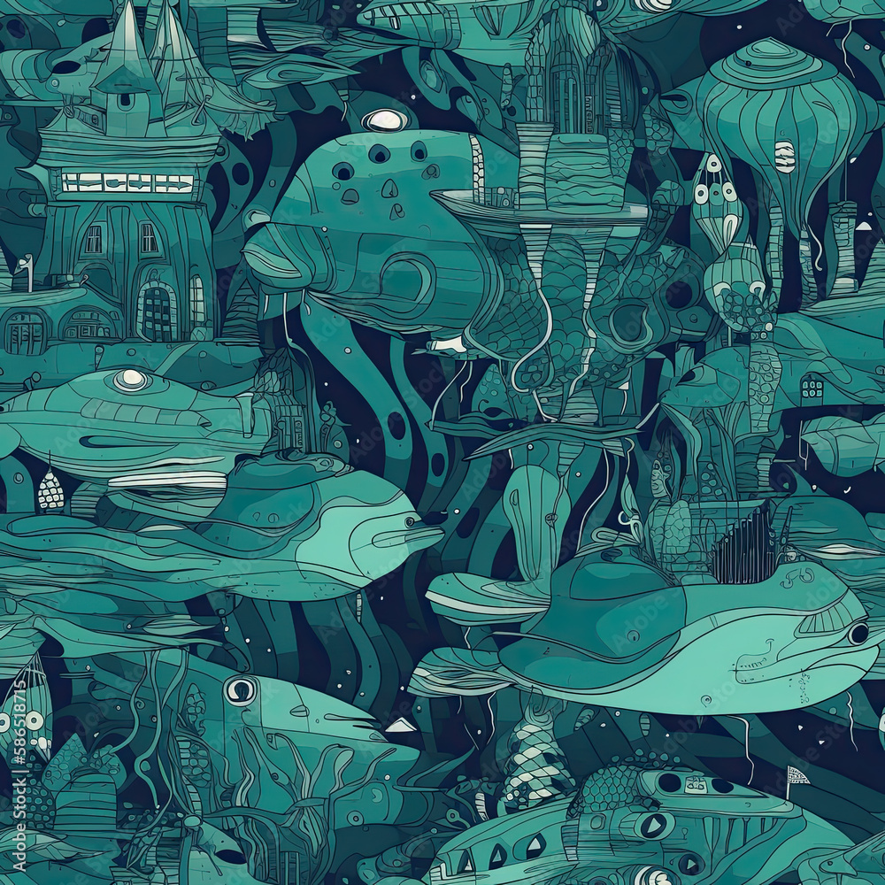 Repeating pattern, 2D game background, cool world Stock Illustration ...