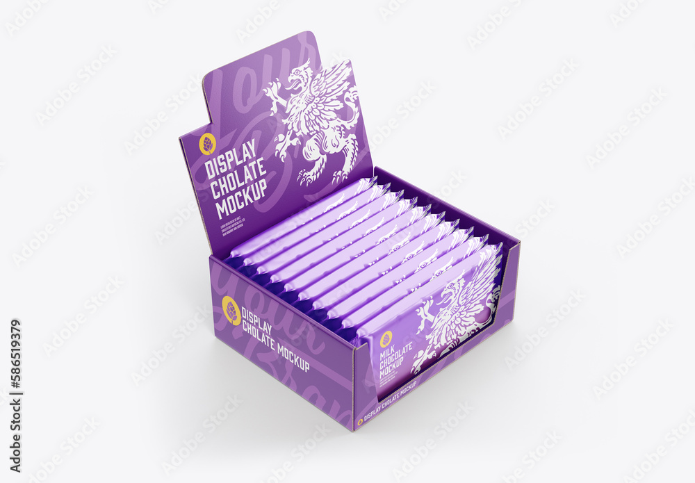 Display Box With Chocolate Bars Mockup Stock Template | Adobe Stock