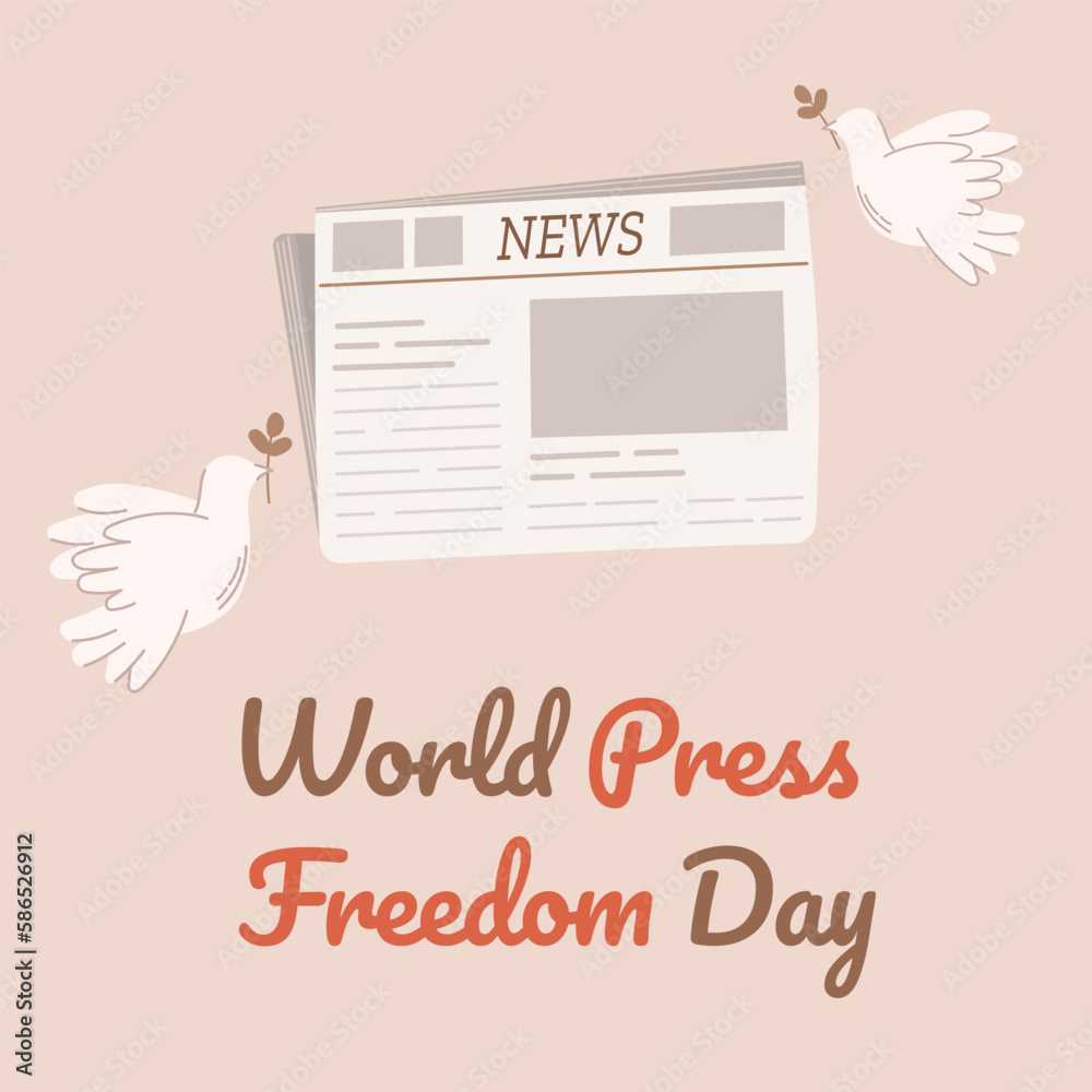 Square background for world press freedom day. Poster for raise ...