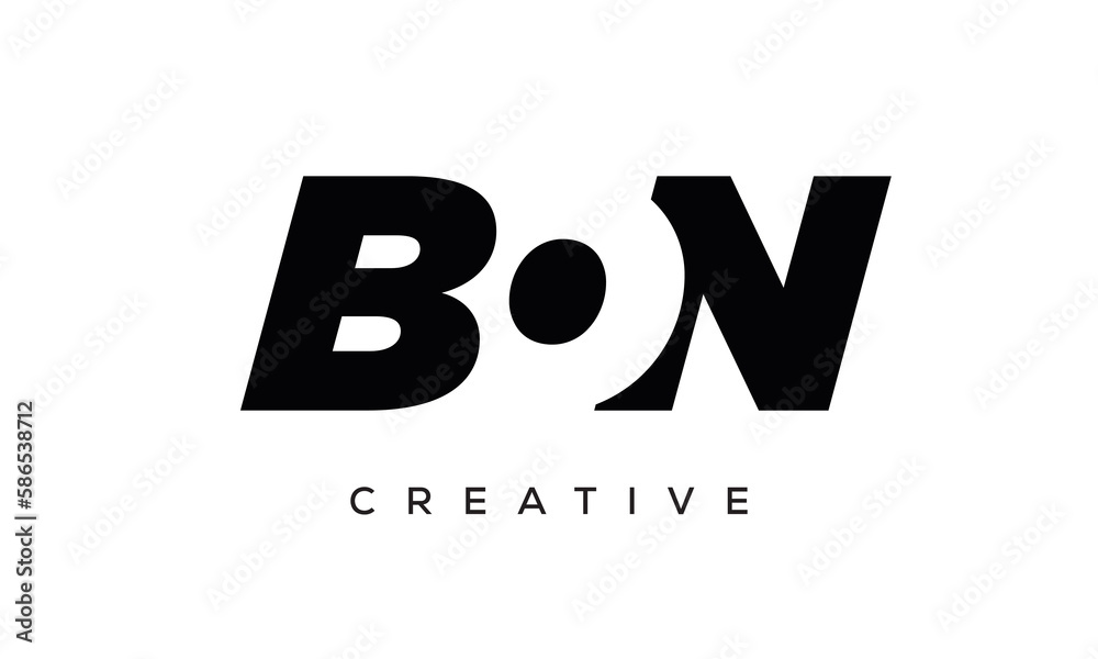BON letters negative space logo design. creative typography monogram ...