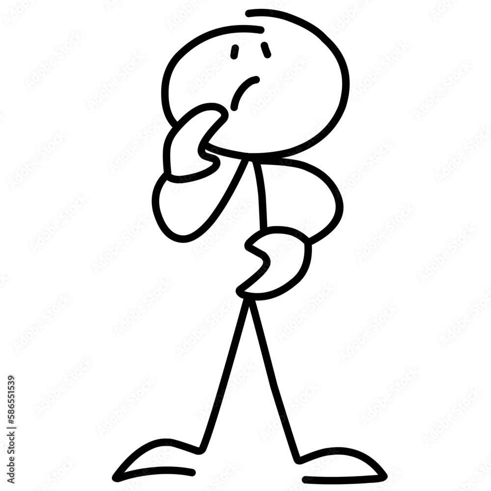 Cartoon hand drawn stick man in various vector poses Stock Vector ...