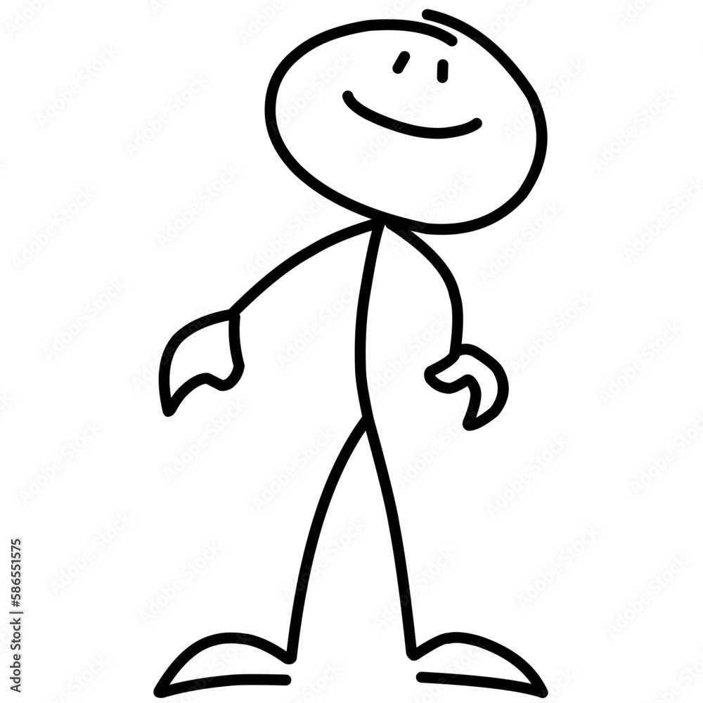 Cartoon hand drawn stick man in various vector poses Stock Vector ...