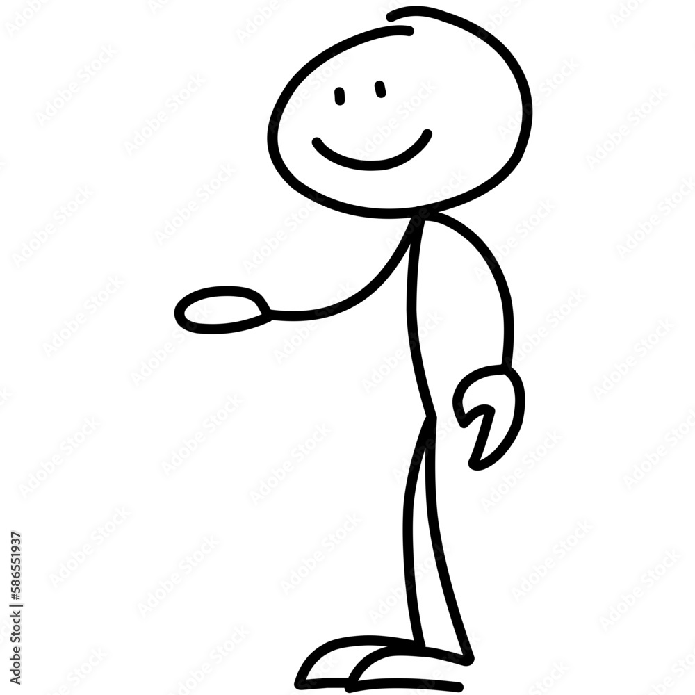 Cartoon hand drawn stick man in various vector poses Stock Vector ...