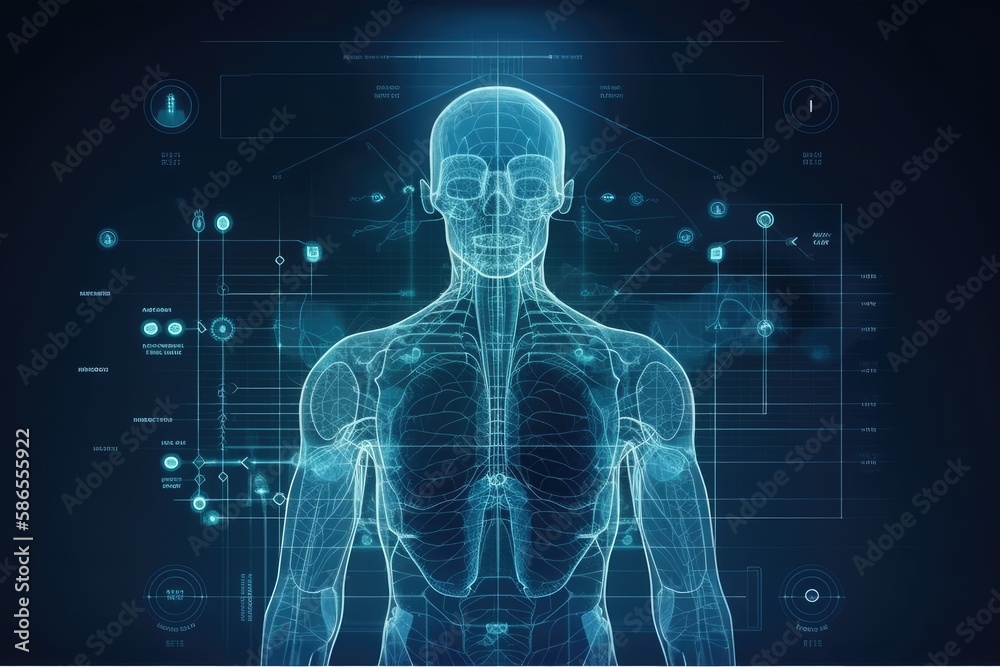 stylized representation of the human body in a modern and abstract way ...