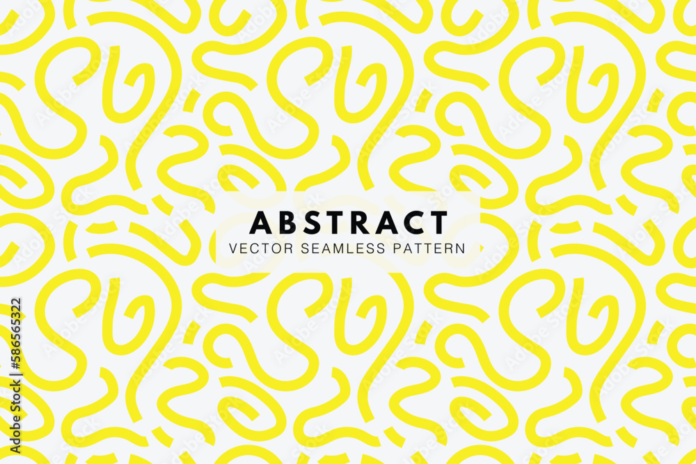 Wiggly yellow lines on a white background seamless repeating pattern ...