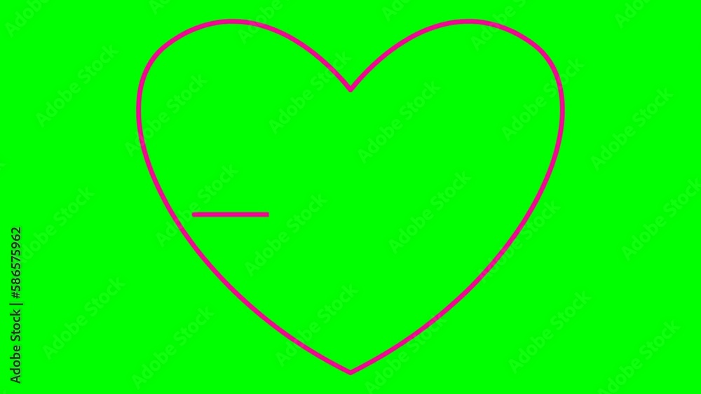Animated magenta pounding heart with electrocardiogram. Linear pink ... Animated magenta pounding heart with electrocardiogram. Linear pink ...